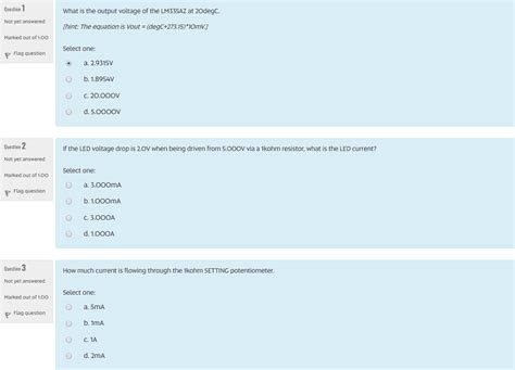 Solved Question 1 What Is The Output Voltage Of The Lm335az