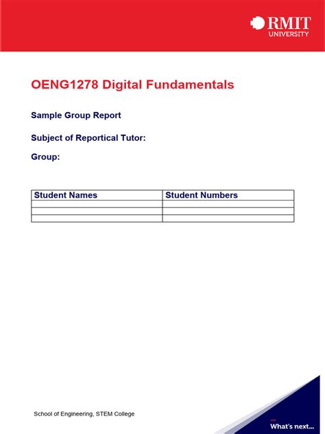 oeng1278 group report template pdf simulation boolean algebra