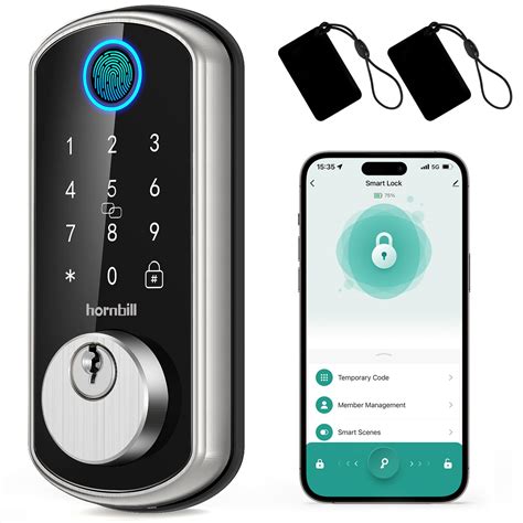 Smart Wifi Front Door Lock Hornbill Keyless Entry Fingerprint Deadbolt