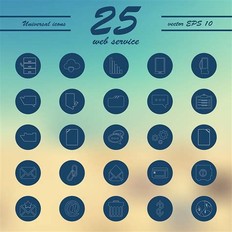 서비스 라인 아이콘 벡터 세트 Ai Eps Uidownload