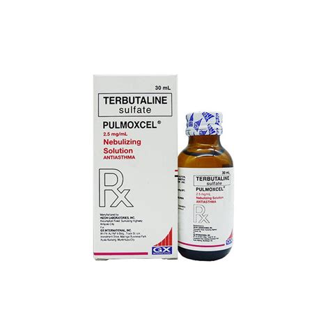 Pulmoxcel Terbutaline Sulfate 25mg Ml Nebulizing Solution 30ml Price