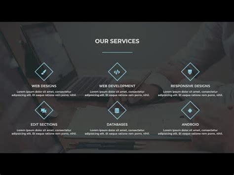 Responsive Services Section Using Only HTML & CSS - YouTube