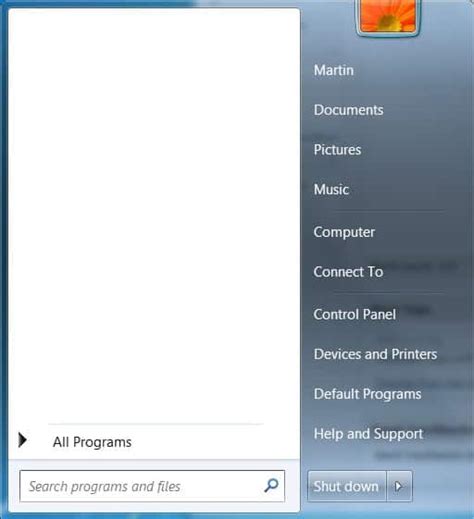 Blank Start Menu In Windows GHacks Tech News