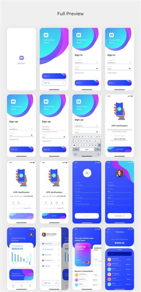 注册，登陆，验证码，钱包，金融 App Interface Design Web App Design Ui Kit