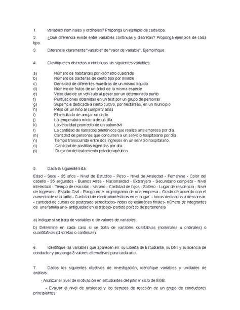 Guía Estadística Para Blog 1 Variables Nominales Y Ordinales Proponga Un Ejemplo De Cada