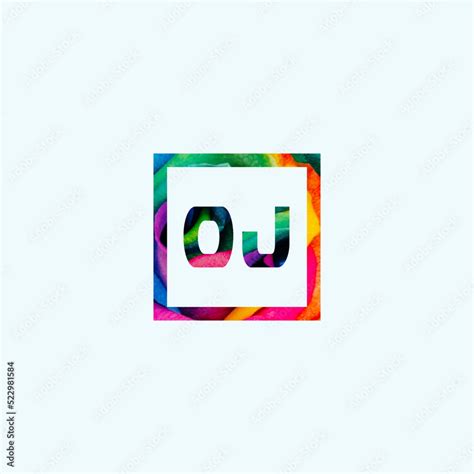 Letters Oj Joint Logo Font Icon Creative Symbol Monogram Colorful Abstract Text Template Stock