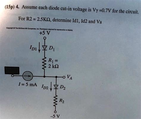 assume each diode cut in voltage is v 0 7v for the circuit for r2 2 5k