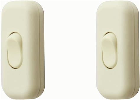 Torpedo Switch [2 Pack] Sftlite White Inline Switch Use Inline 2 Or 3 Core Inline Lamp Light