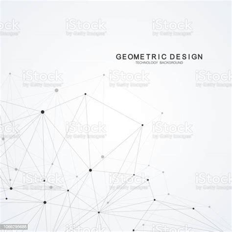 Abstract Molecular Network Pattern With Dynamic Lines And Points Vector Geometric Illustration