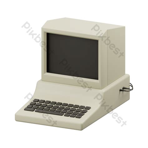 Vintage Style White Old Fashioned Personal Computer Png Images Psd