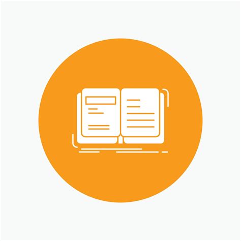 Author Book Open Story Storytelling White Glyph Icon In Circle Vector Button Illustration