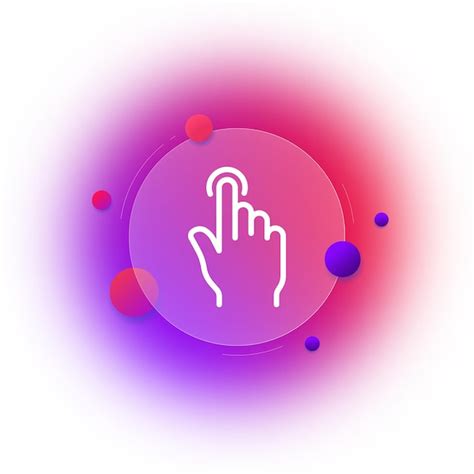 Premium Vector Click Line Icon Hand Pointer Mouse Cursor Arrow Index Finger Slide Press