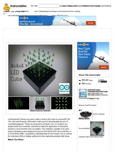 4x4x4 Led Cube Arduino Uno All Pdf Arduino Anode