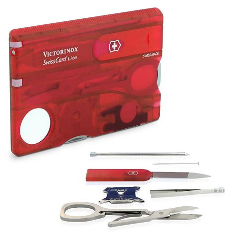 VICTORINOX CLASSIC SWISS ARMY SWISS CARD SWISSCARD LED LITE - RUBY RED ...