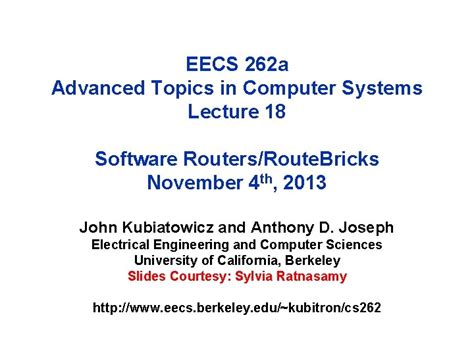 eecs 262 a advanced topics in computer systems
