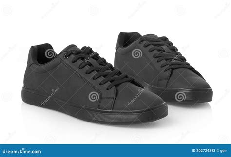 Simple Casual Black Leather Shoes Stock Image Image Of Leather
