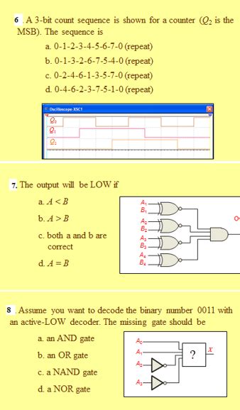 Solved A 3 Bit Count Sequence Is Shown For A Counter Q2 Is