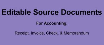 Editable Accounting Source Documents By Chrystal Shanahan TPT