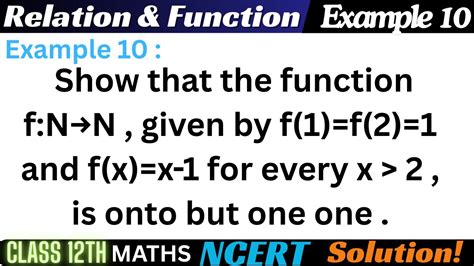 Example 10 Chapter1 Relation And Function Class 12 Math Example 10 Class12 Ch 1 Ncert Maths