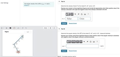Solved Part AThe Angular Velocity Of Link AB Is Chegg