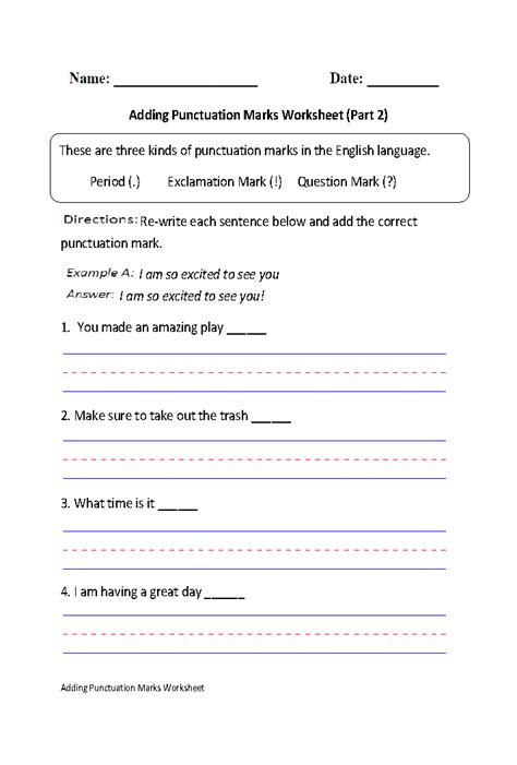 Englishlinx Punctuation Worksheets