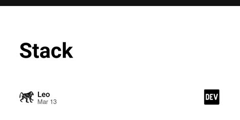 Stack Dev Community