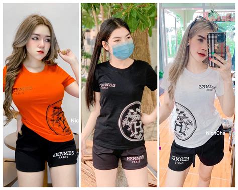 New เซตแอเมส สุดปัง🧡🤍🖤 งานเข้ารูป แพคถุง งานฟรีไซด์อก 36 38 เอว 26 34 สะโพก 40 42💋 เสื้อ ผ้า