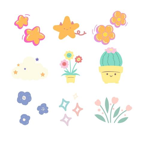 귀여운 꽃 일러스트 이미지 Freepik에서 무료 다운로드