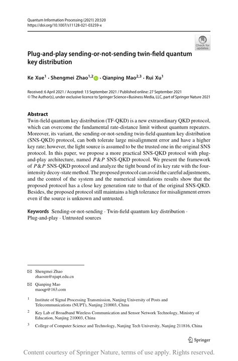 plug and play sending or not sending twin field quantum key distribution