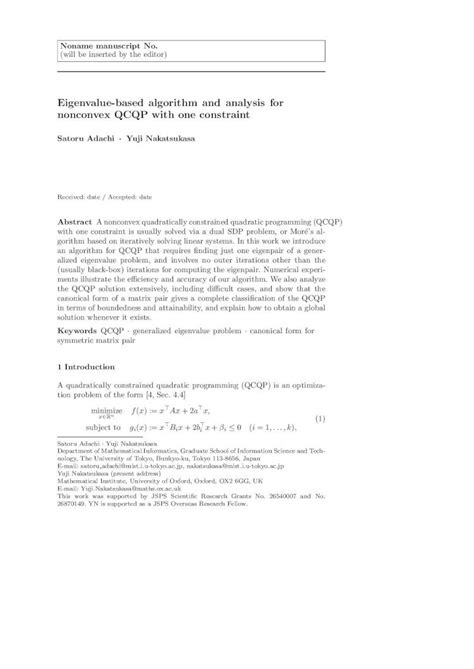 Pdf Eigenvalue Based Algorithm And Analysis For Nonconvex