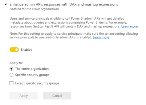 admin api admin settings power bi microsoft learn
