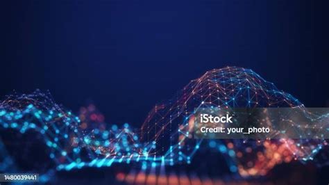 Abstract Connected Dots And Lines Concept Of Ai Technology Motion Of Digital Data Flow Stock