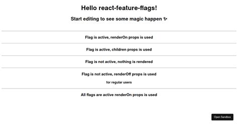 App Using React Feature Flags Codesandbox