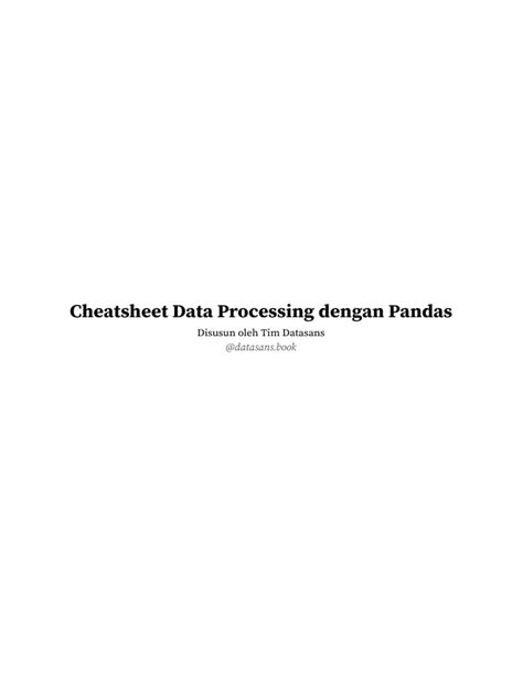 pandas cheatsheet pdf