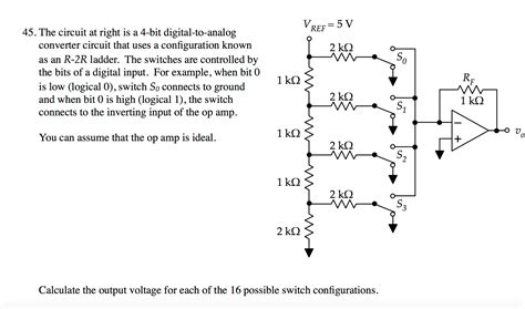Solved The Circuit At Right Is A 4 Bit Digital To Analog