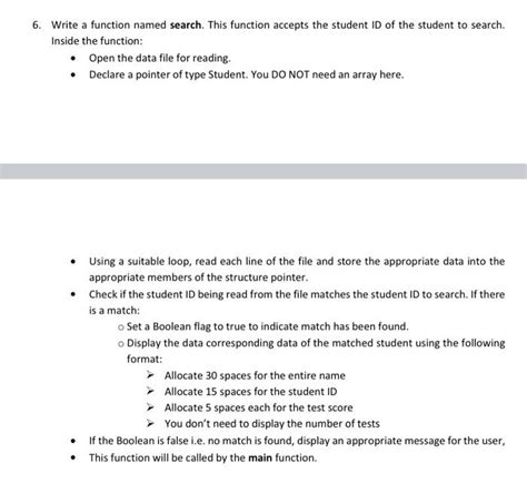 Solved 6 Write A Function Named Search This Function