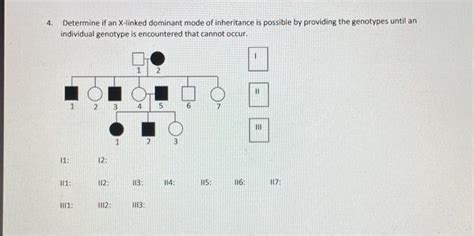 Solved 4 Determine If An X Linked Dominant Mode Of