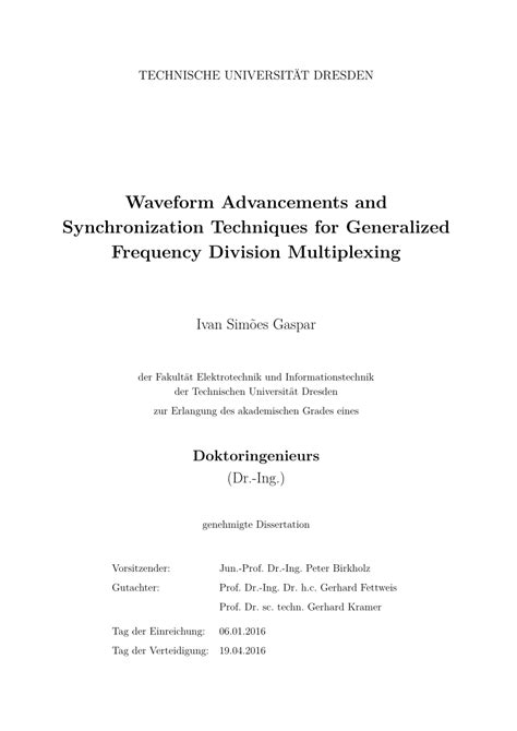 Pdf Waveform Advancements And Synchronization Techniques For Generalized Frequency Division