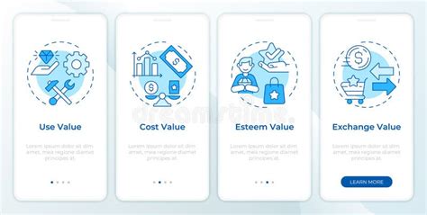 Service Value Types Onboarding Mobile App Screen Stock Illustration Illustration Of Tutorial