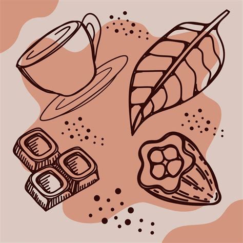 Cocoa Fruit And Cup 11374760 Vector Art At Vecteezy