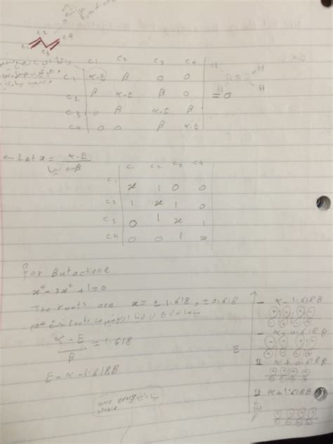 Solved A E By Evaluating The α 15 Write The Hückel