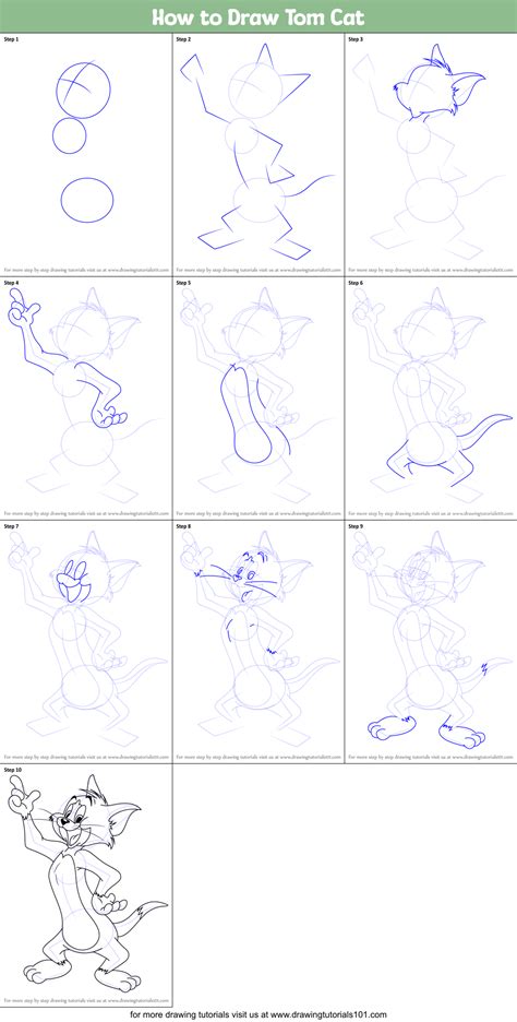 How To Draw Tom Cat Tom And Jerry Step By Step DrawingTutorials Com