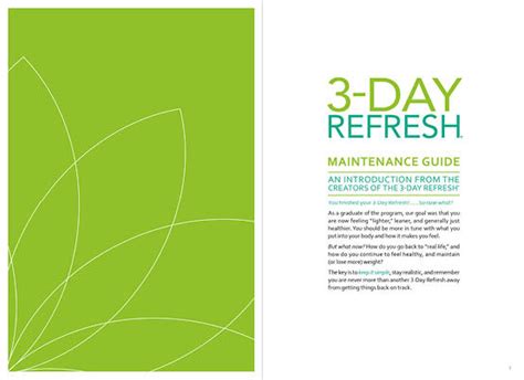 3 Day Refresh Maintenance Guide Behance
