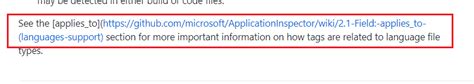 wrong links in the wiki · issue 150 · microsoft applicationinspector