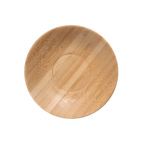 Чаша за чайкапучино с двойно дъно с бамбукова чинийка 200 мл 2 бр