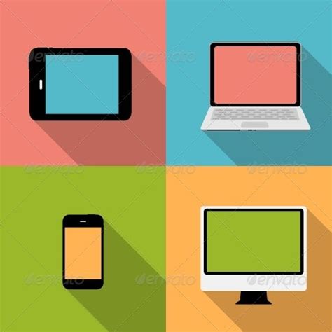 Computing Concept On Different Electronic Devices Vector Illustration