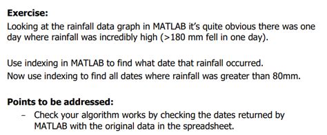Exercise Looking At The Rainfall Data Graph In Chegg Com