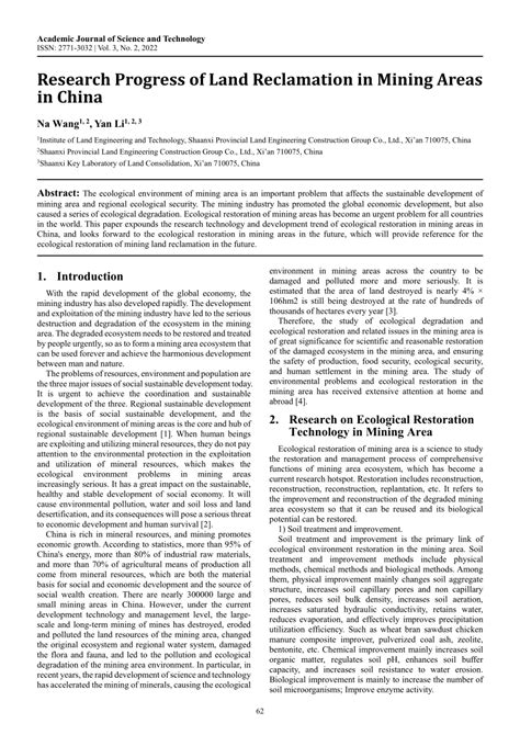 Pdf Research Progress Of Land Reclamation In Mining Areas In China