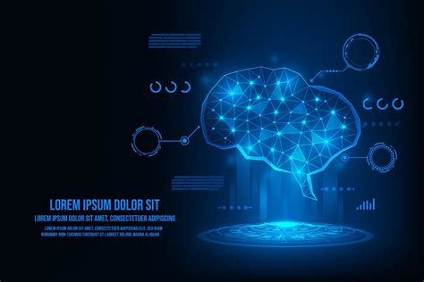 Vector Artificial Intelligence Hardware Concept Blue Hologram Humen Brain 23024022 Vector Art