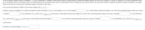 solved blocks from the set assume an unlimited supply of
